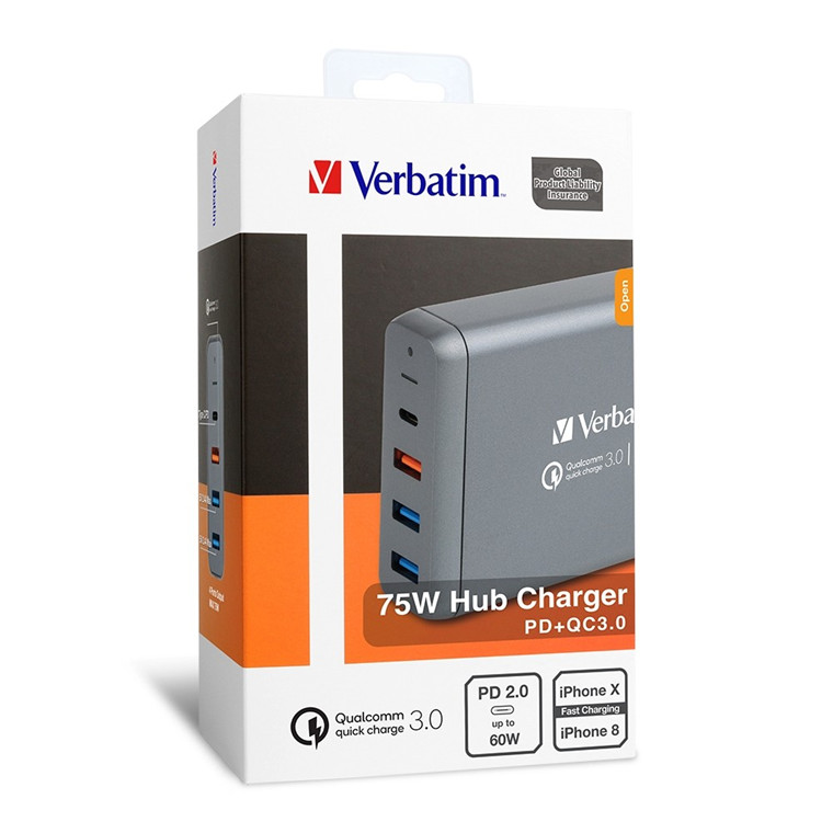 VERBATIM 75W HUB CHARGER - Tech Central Store